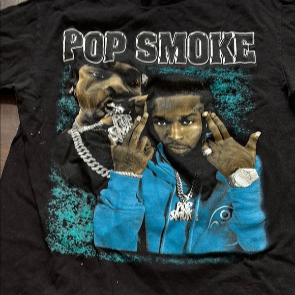 Shirts | Pop Smoke Graphic Tshirt Black And Blue | Poshmark